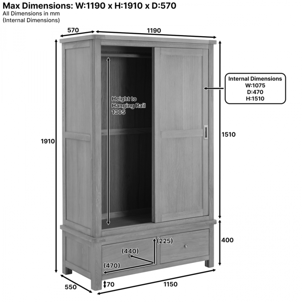 Tủ áo 2C Lotus cửa lùa